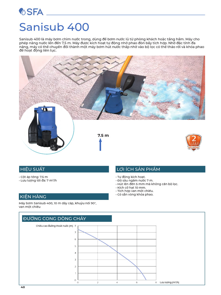 Sfa Technical Sheet Sanisub 400 VN 2 | PDF