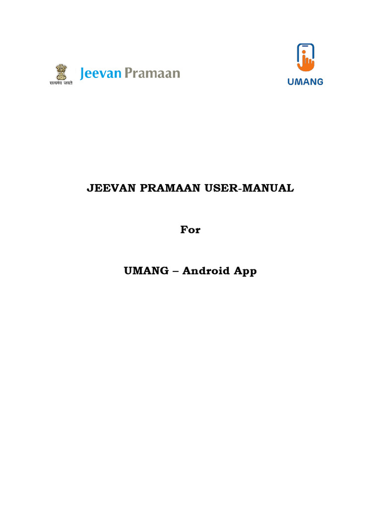 Jeevan Pramaan User Manual for UMANG App | PDF | Smartphone | Mobile App