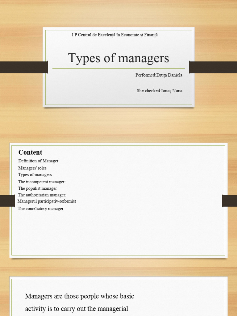 Types of Managers | Download Free PDF | Economies | Business