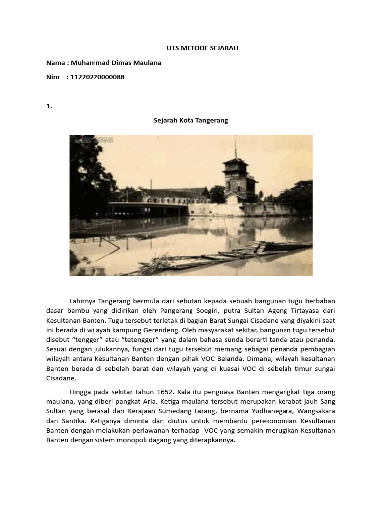 Sejarah Kota Tangerang | PDF