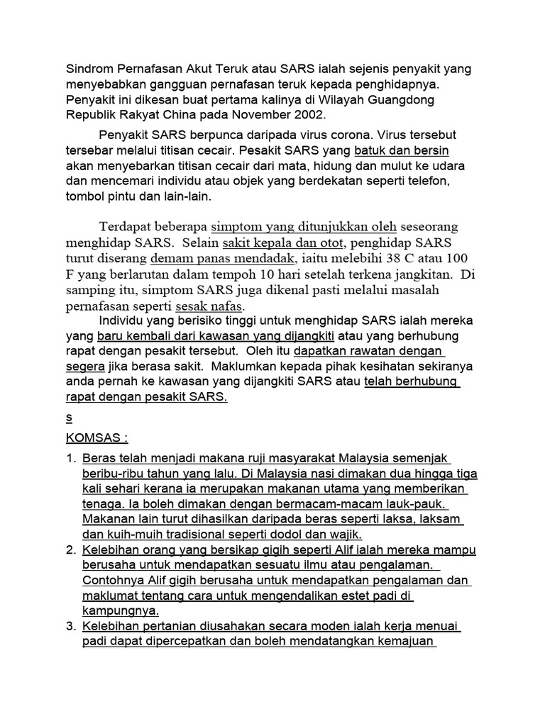 Karangan Respons Terhad. BM Thushen | PDF