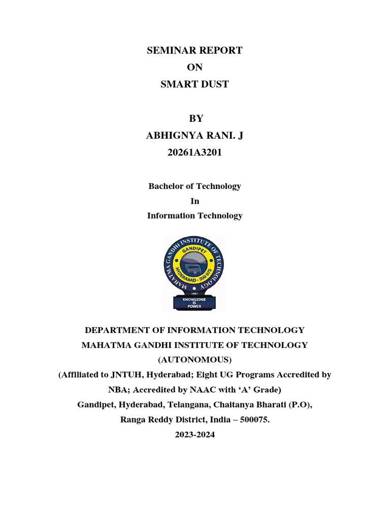 Smart Dust Report FINALLL | PDF | Integrated Circuit | Laser