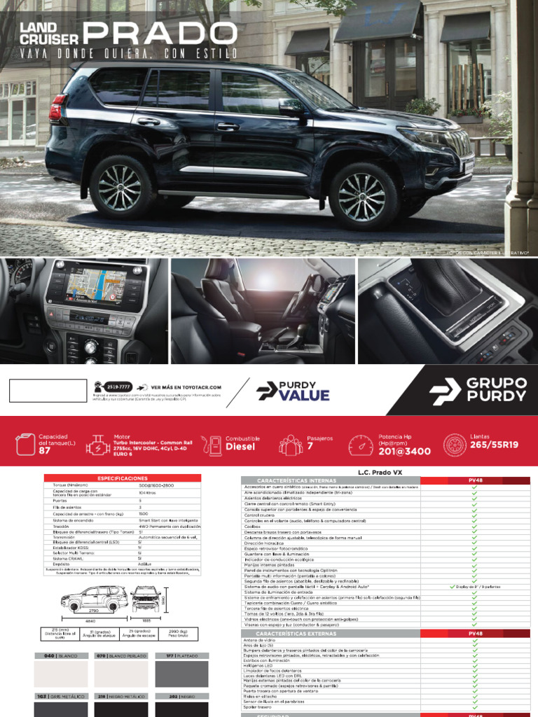 Ficha Técnica - Ficha Técnica Toyota Land Cruiser Prado VX | PDF