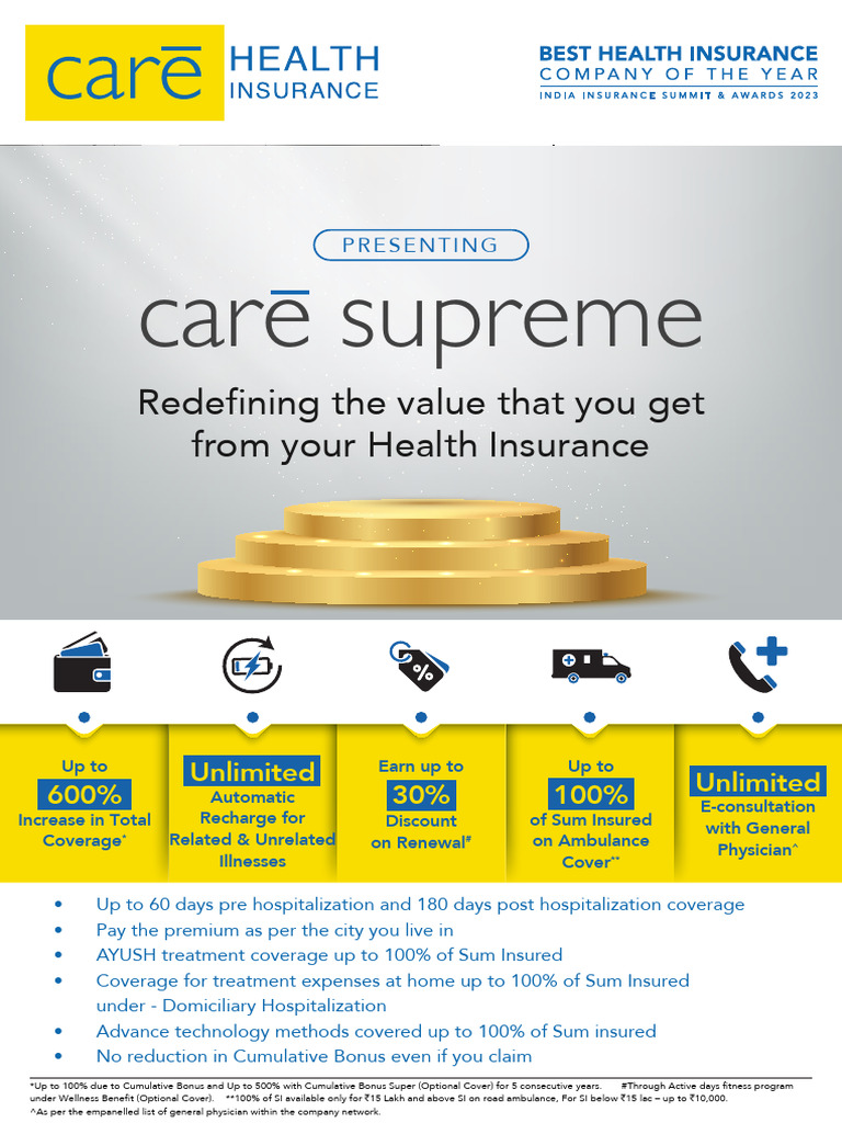 Care Supreme - Brochure | PDF | Insurance | Medicine
