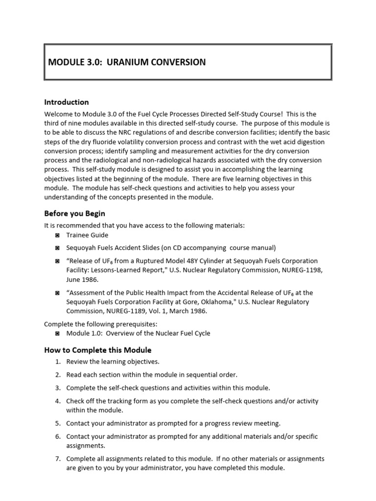 Uranium Conversion Process Overview | PDF | Uranium | Enriched Uranium