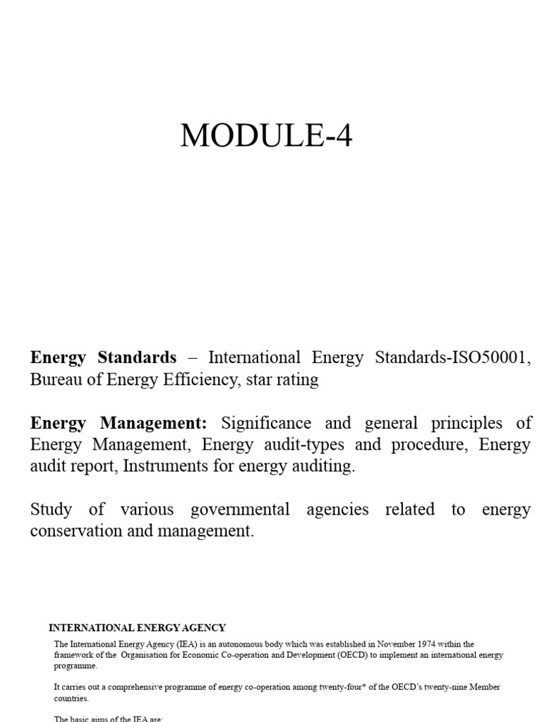 Module-4.1 Energy Standards | PDF | Energy Conservation | International ...