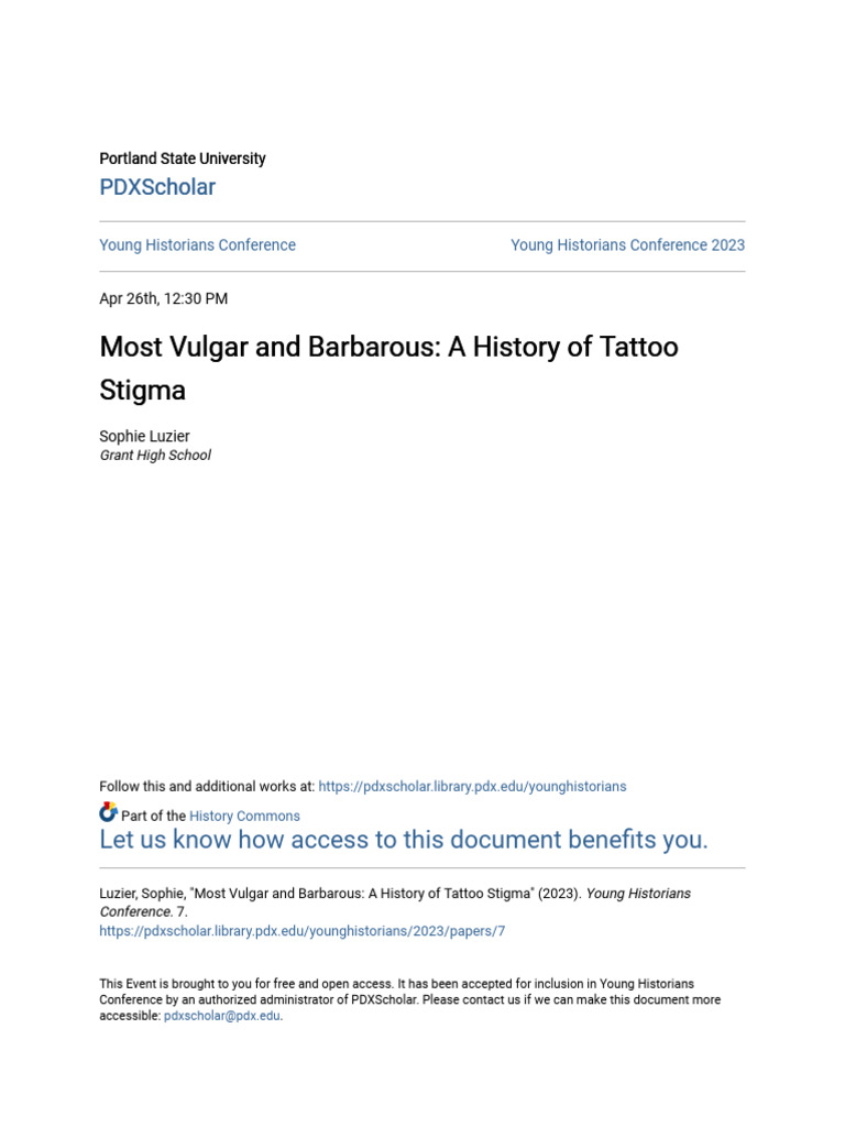 History of Tattoo Stigma | PDF | Tattoo