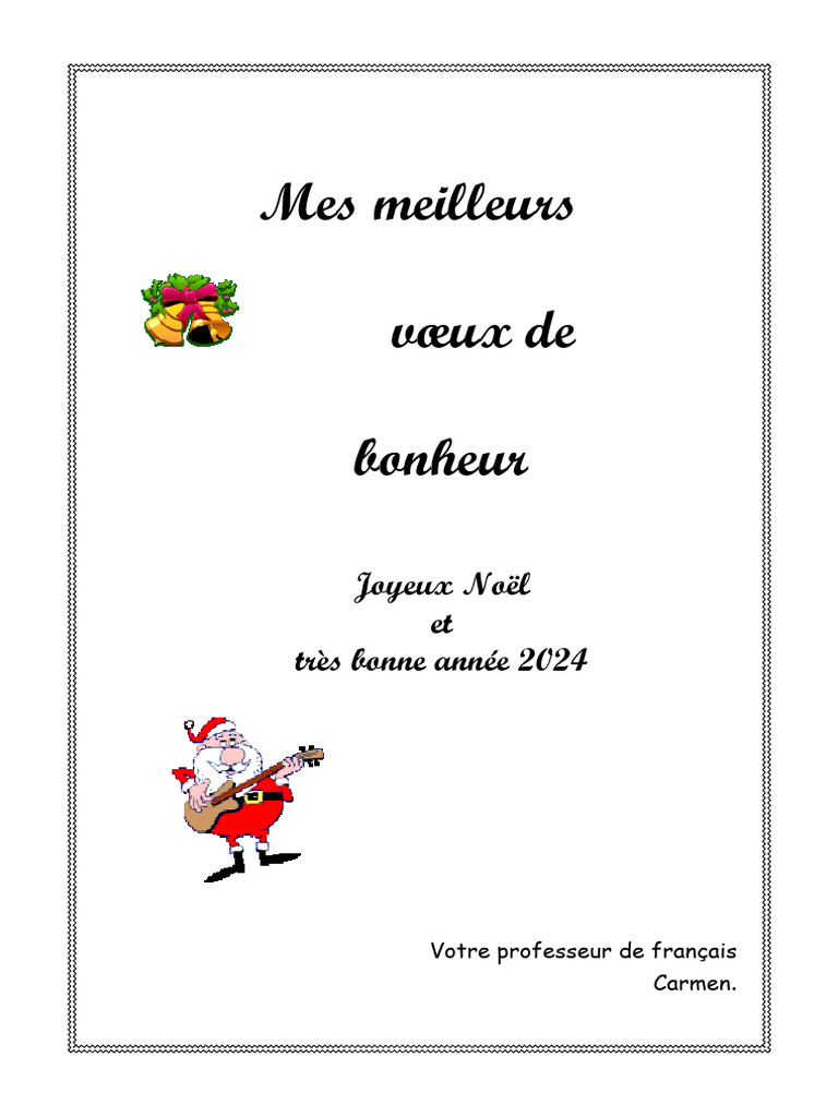 Vœux de Noël 2023 de Carmen Vera | PDF | Noël | Loisirs