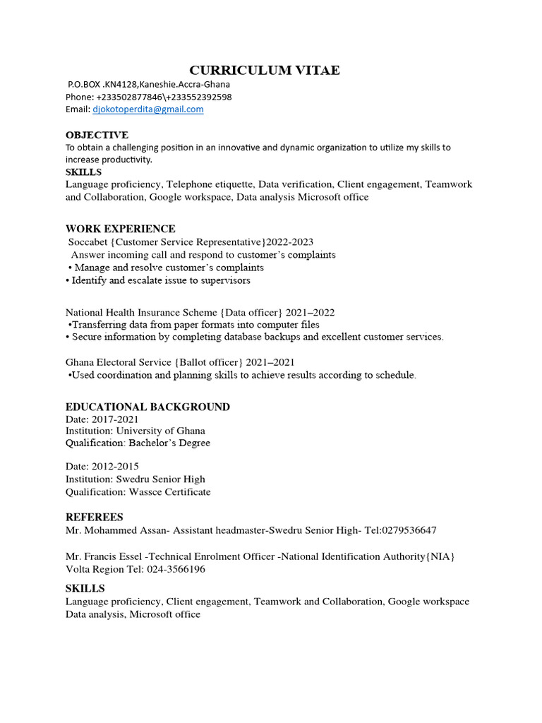 Perdita's CV | PDF