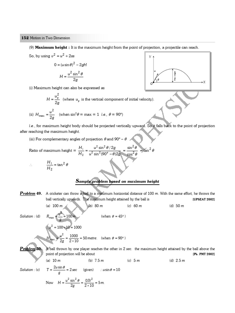 Motion in Two Dimension-2 | PDF | Mechanics | Applied And ...