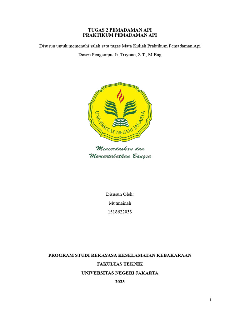 Mutmainah 1518622033 Tugas2PemadamanApi | PDF