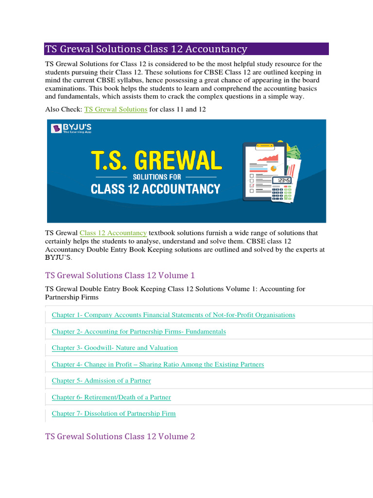 TS Grewal Accountancy Class 12 Book PDF | PDF | Career & Growth