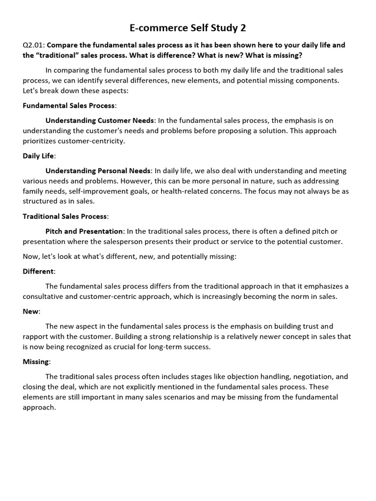 E Commerce Self Study 2 | Download Free PDF | Sales | Knowledge