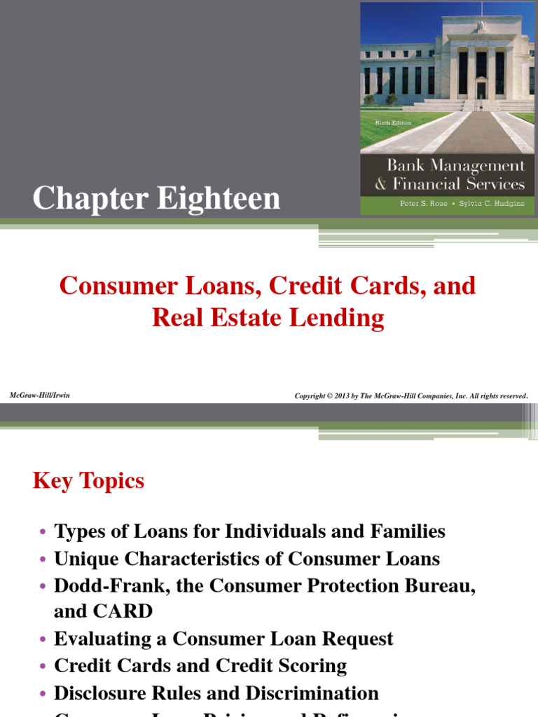 Chap018 Consumer Loans, Credit Cards, and Real Estate Lending-2 | PDF ...
