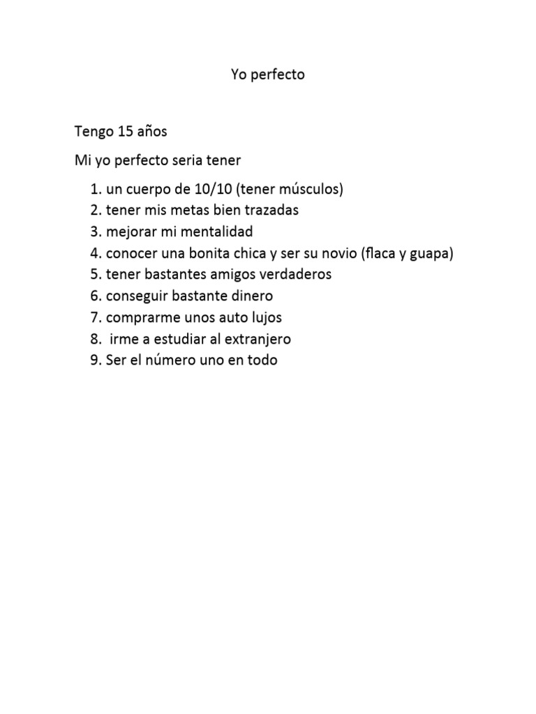 Mi Yo Perfecto a los 15 Años | PDF
