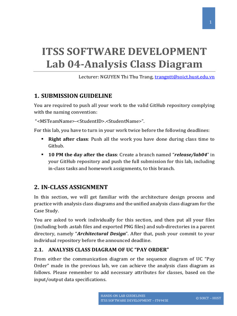 ISD LAB04-AnalysisClassDiagram | PDF