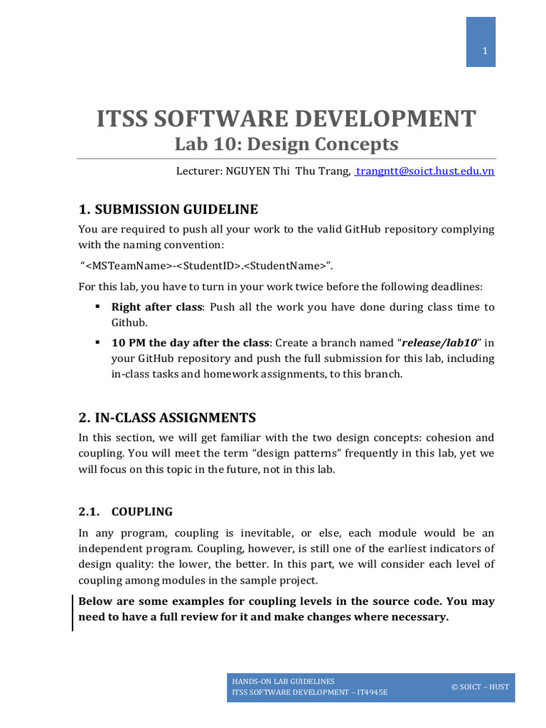 ISD LAB10-DesignConcepts | PDF | Class (Computer Programming) | Method (Computer Programming)