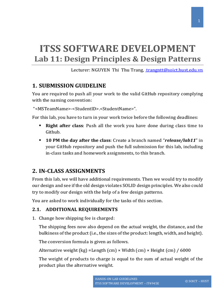 ISD - LAB11-DesignPrinciples DesignPatterns | PDF | Inheritance (Object Oriented Programming ...
