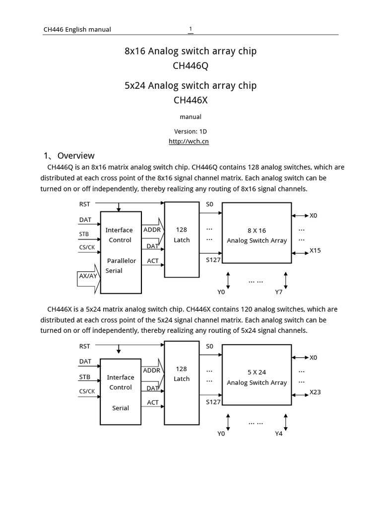 CH446 Analog Switch Manual | PDF | Power Supply | Electrical Components