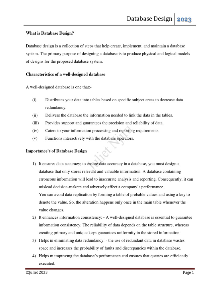 Database Design Lecture Notes | Download Free PDF | Databases ... Database Design Lecture Notes | Download Free PDF | Databases ...