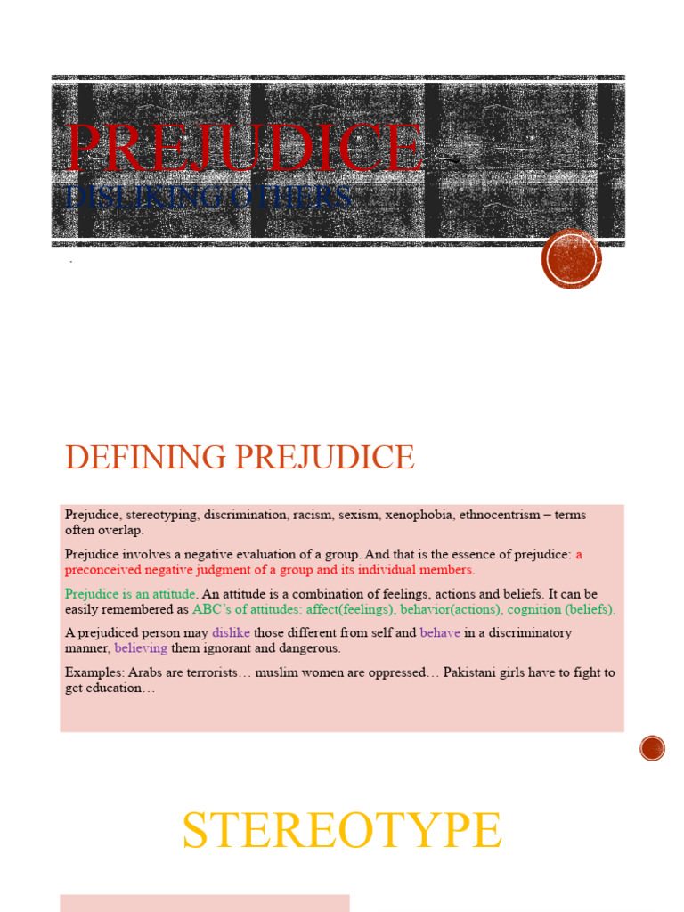 Prejudice | PDF | Prejudices | Stereotypes