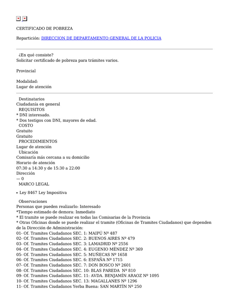 Certificado De Pobreza Pdf