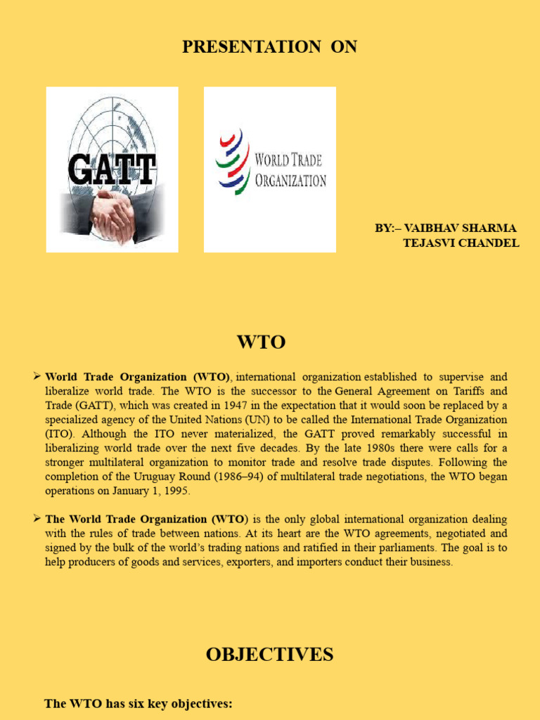 Presentation BE | PDF | World Trade Organization | Trade