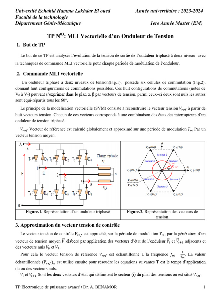 MLI Vectorielle d'Onduleur Triphasé | PDF | Onduleur | Ingénierie ...