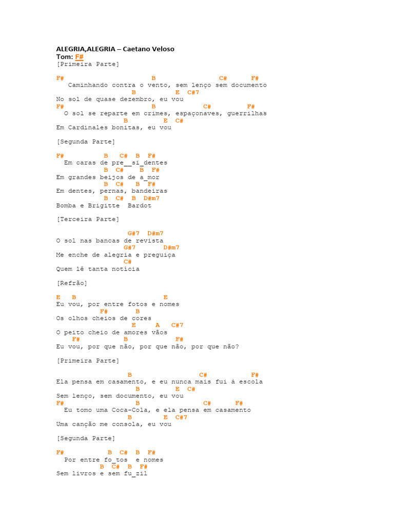Alegria, Alegria | PDF