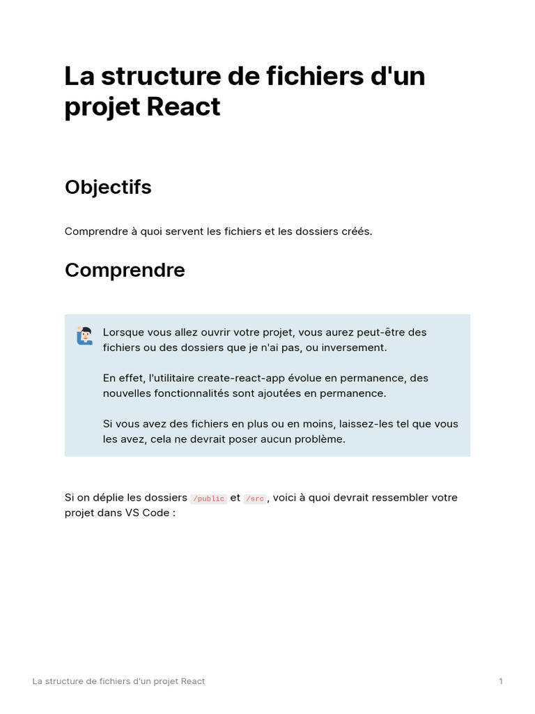 006 - La Structure de Fichiers D'un Projet React | PDF | Fichier informatique | Application