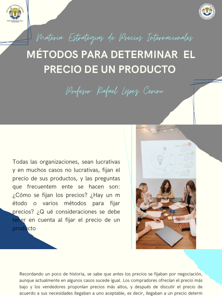 7.1 Métodos para Determinar El Precio de Un Producto | PDF | Precios ...