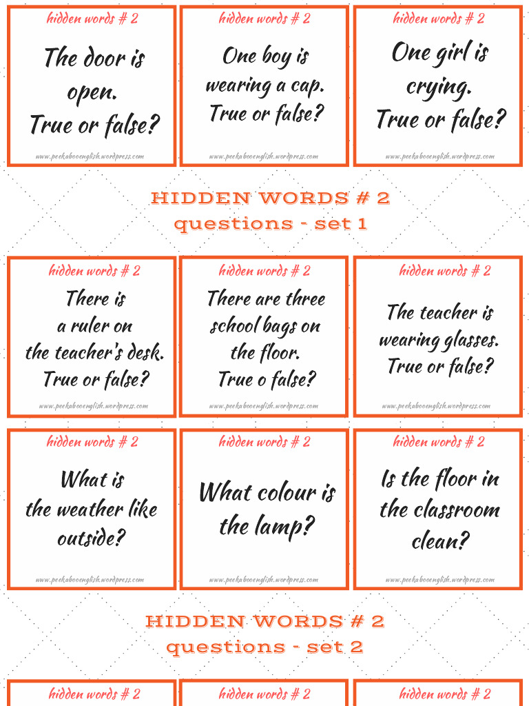Hidden Words # 2 | PDF | Classroom