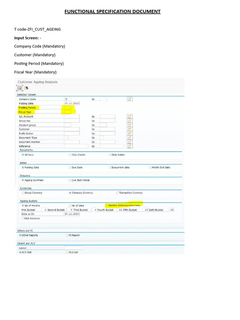 Functional Specification Document: Input Screen | PDF | Debits And ...