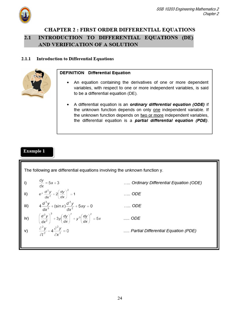 SSB10203 Chapter 2 First-Order Differential Equations | PDF | Differential Equations | Equations
