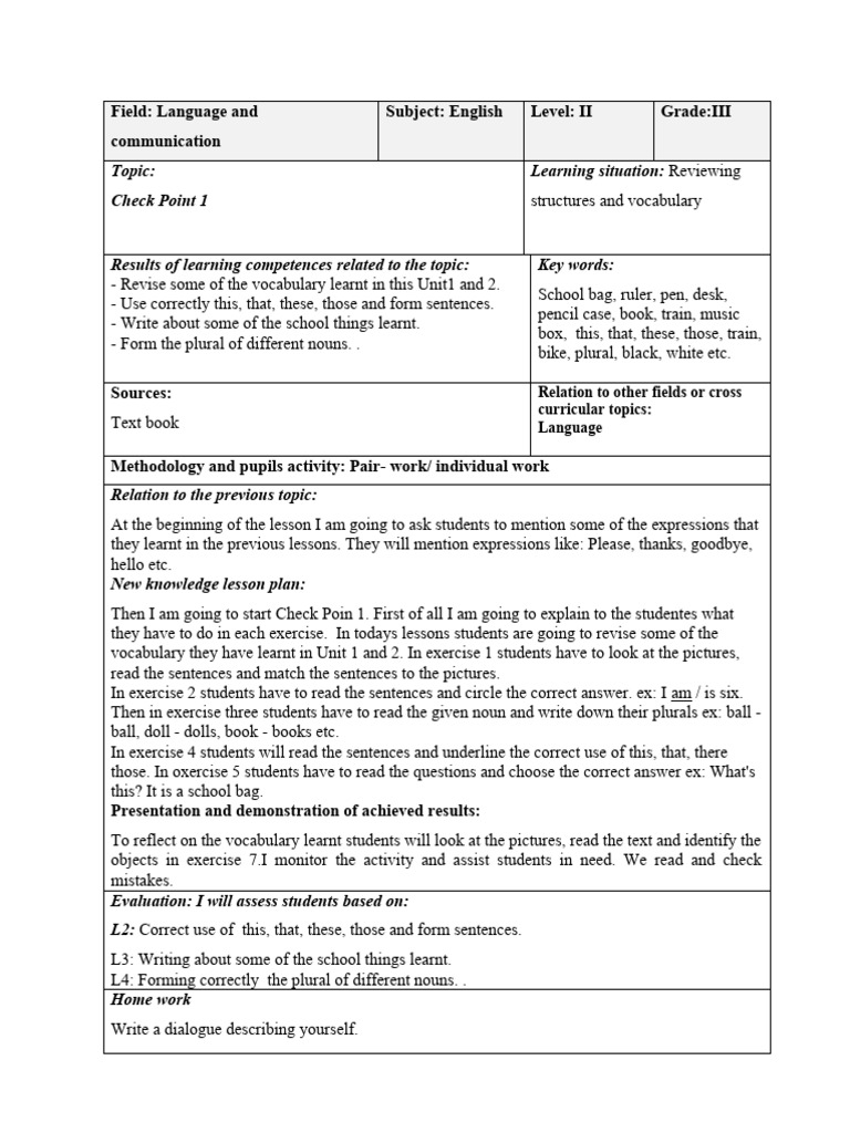 English Vocabulary Review for Grade 3 | PDF | Vocabulary | Plural