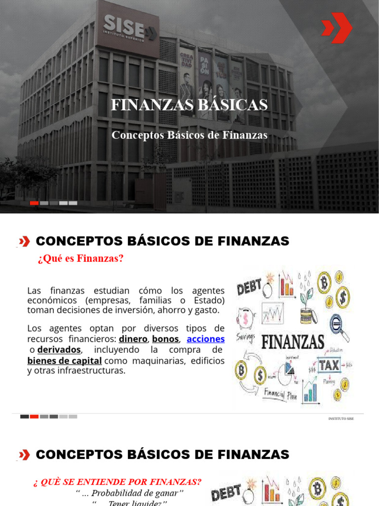 Presentación 1 Conceptos Básicos de Finanzas (1) | PDF | Bancos | Rentabilidad sobre recursos ...
