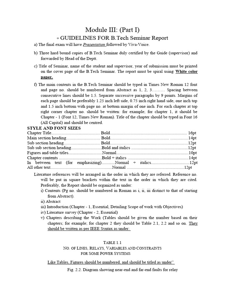 Seminar Report Guidelines | PDF | Times New Roman | Mechanical Engineering Seminar Report Guidelines | PDF | Times New Roman | Mechanical Engineering