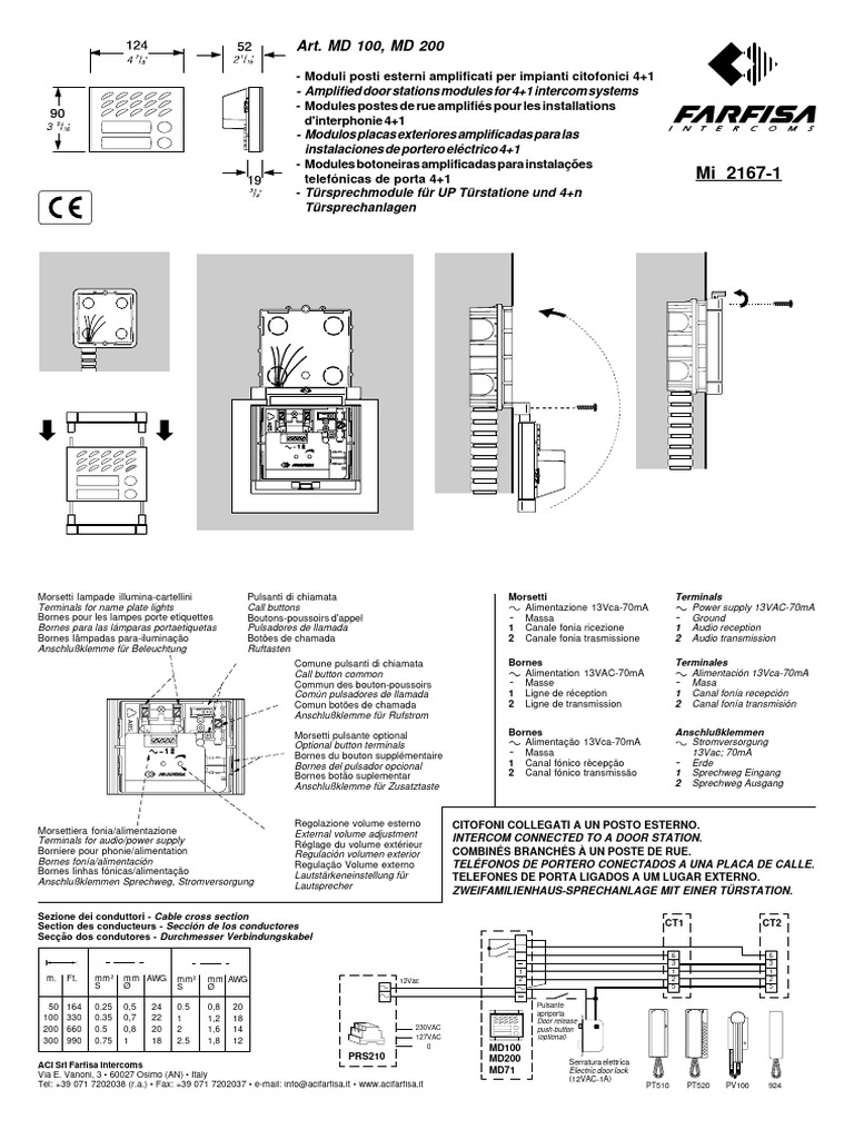 Farfisa Pt510w Diagram Mody md100 | PDF