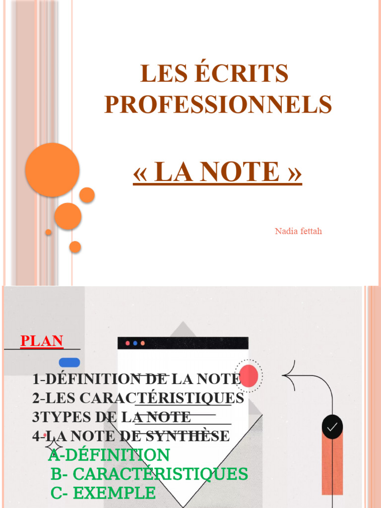 Note Administrative Nadia Fettah | PDF | Informations | Nombre grammatical