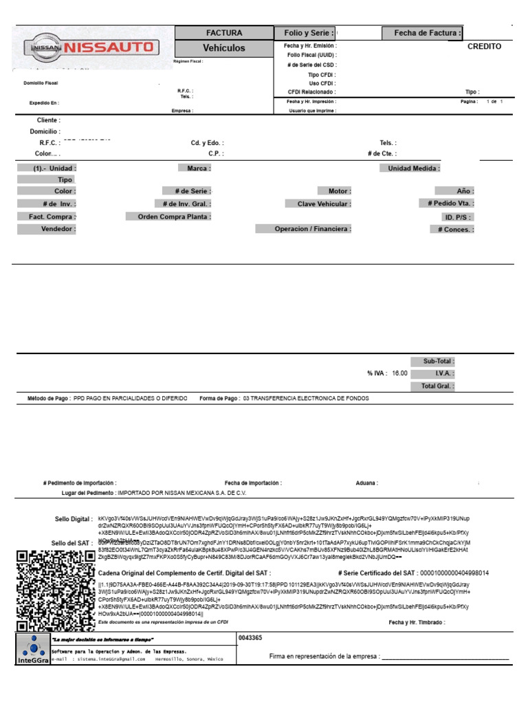 Factura Nissan Edited | PDF | Business | Economias