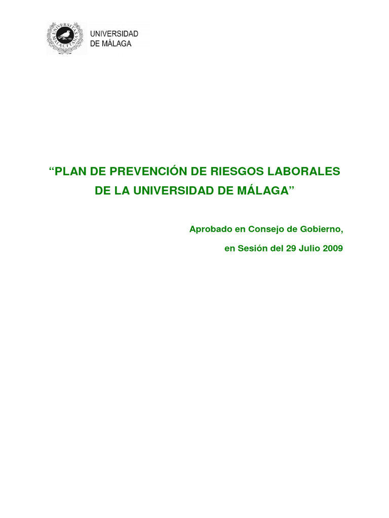 PLAN DE PRL Aprobado C G | PDF | Seguridad y salud ocupacional | Valores