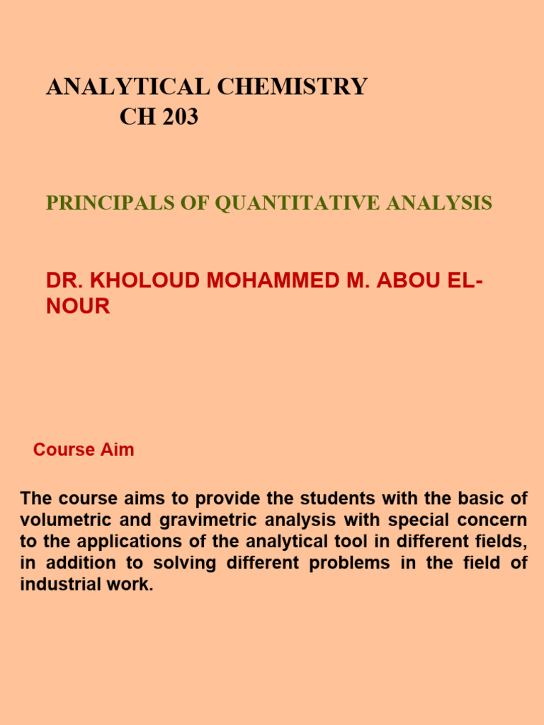 Anal Chem Lect.1-4 | PDF | Chemistry | Titration Anal Chem Lect.1-4 | PDF | Chemistry | Titration