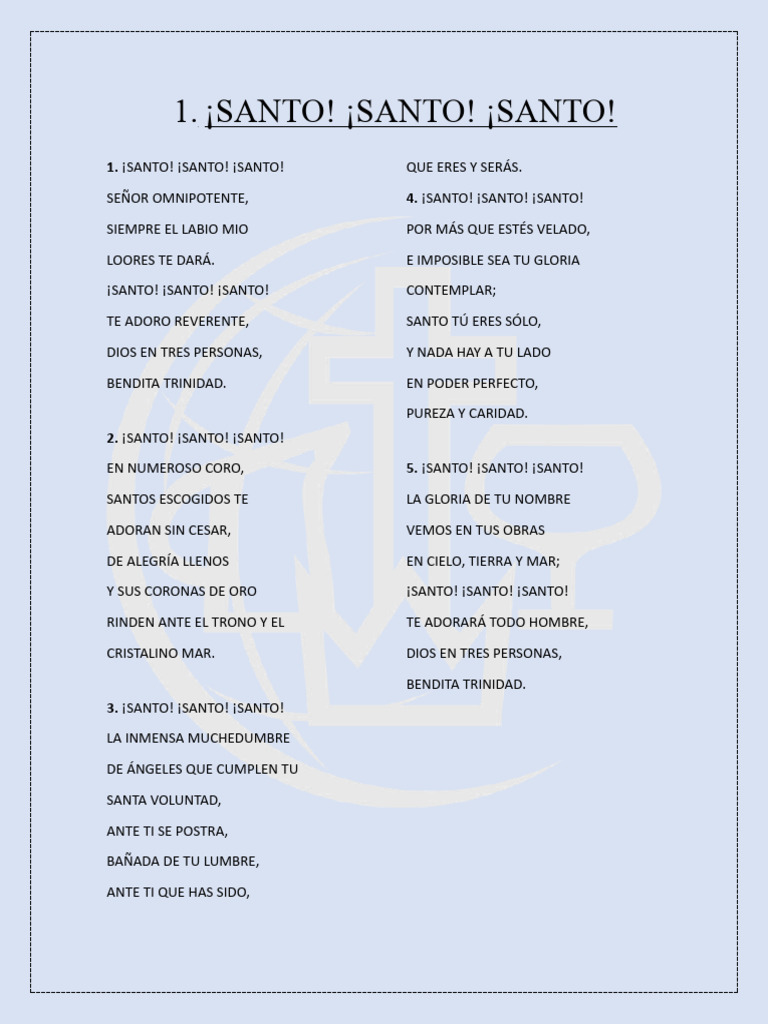 Santo Santo Santo | PDF | Religión y espiritualidad