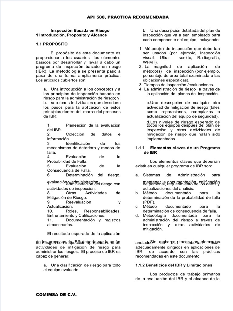 API 580 Espanol | PDF | Probabilidad | Riesgo