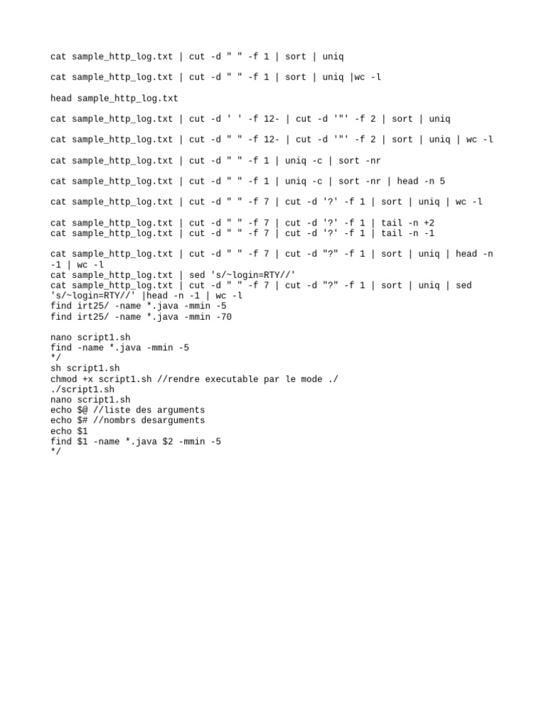 Commandes Lunix | PDF