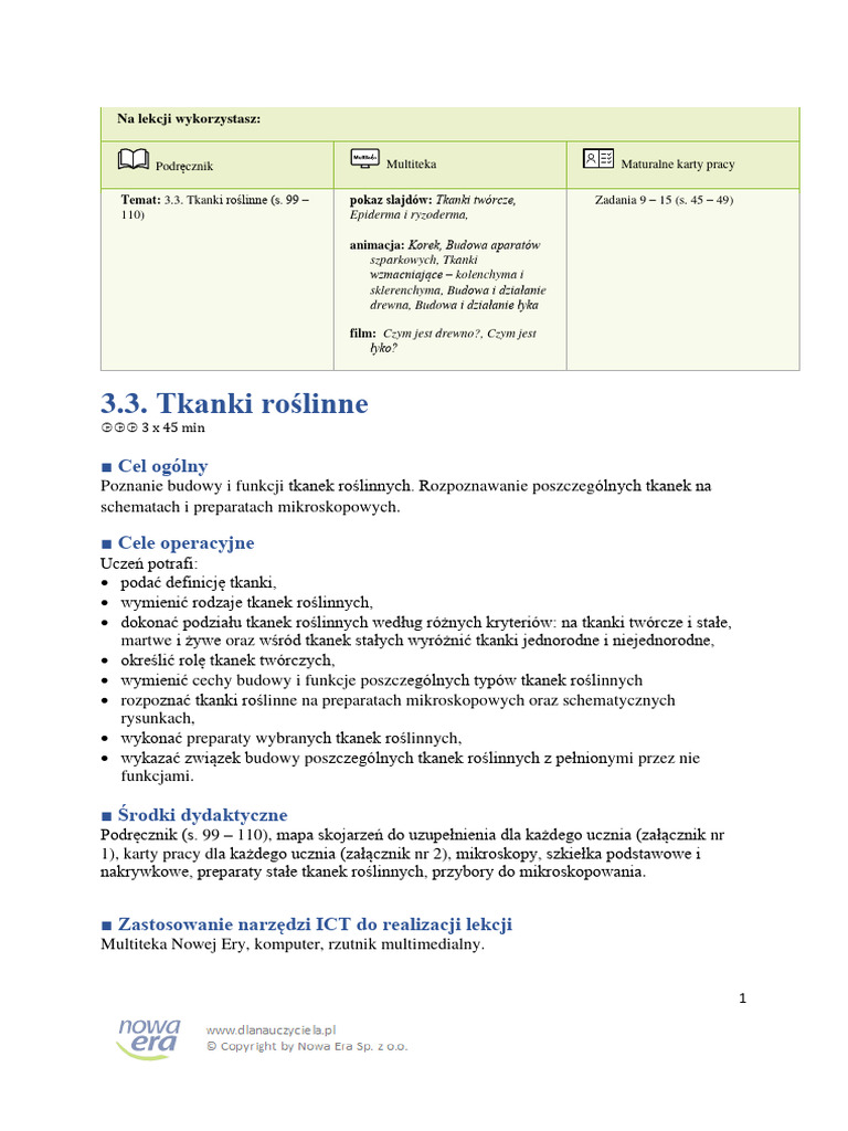 33 Tkanki Roslinne | PDF