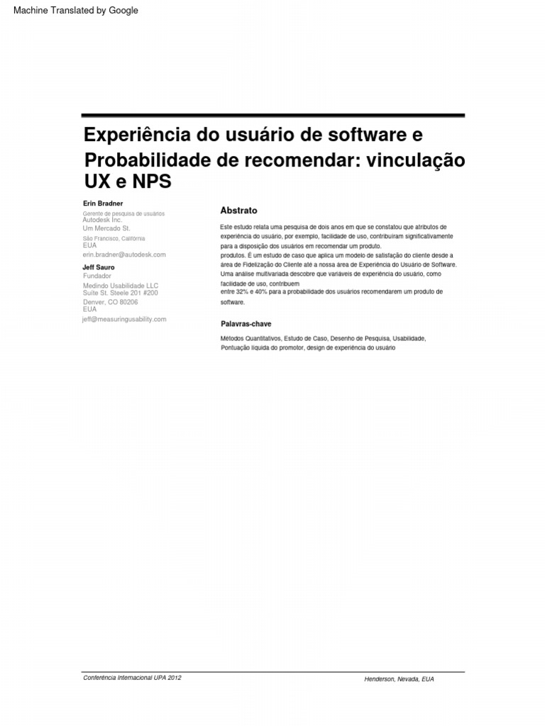 Software User Experience and - TRADUZIDO | PDF | Experiência de usuário