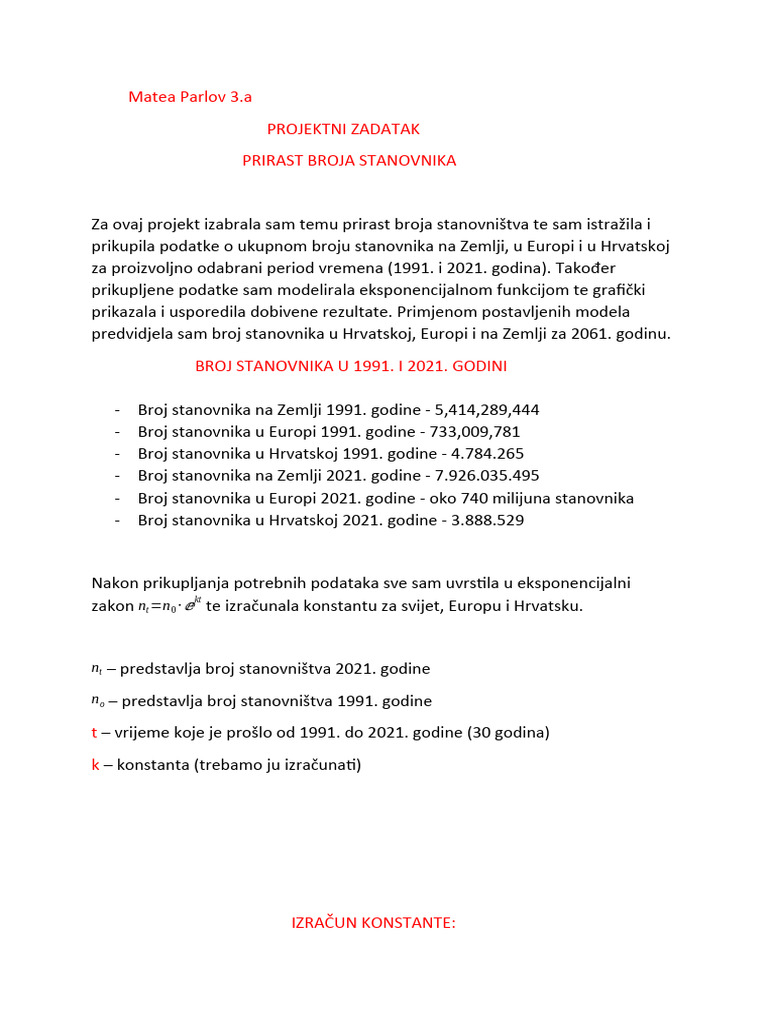 Prirast Broja Stanovništva | PDF