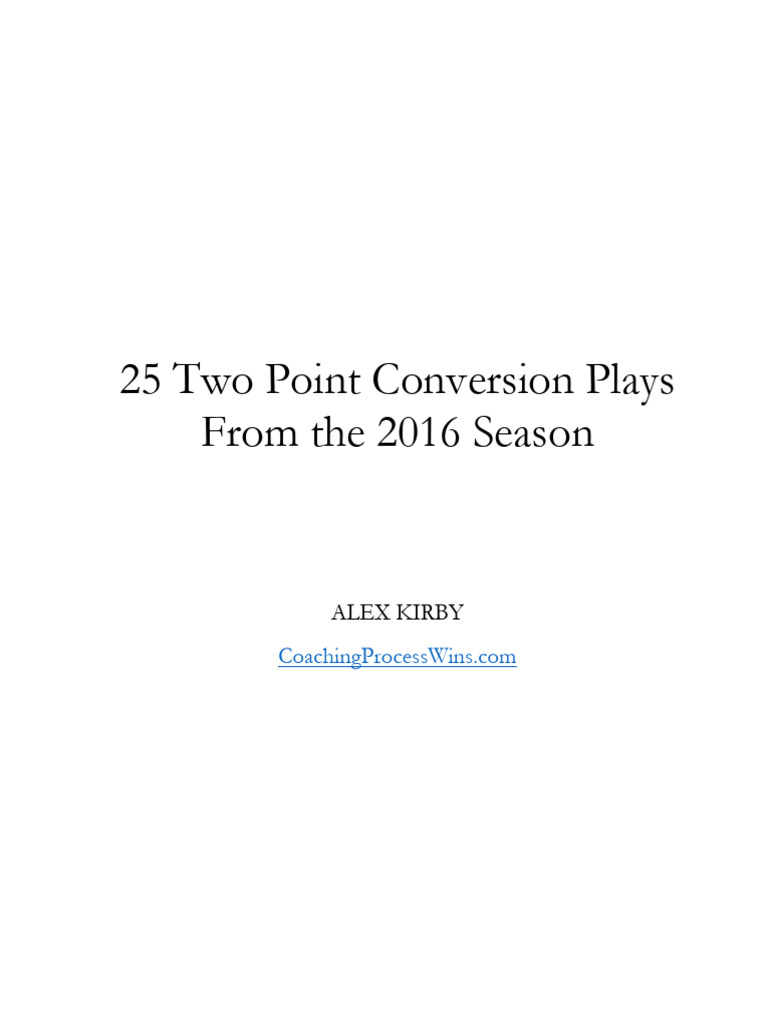 2 PT Conversion Plays | PDF | Quarterback | National Football League ...