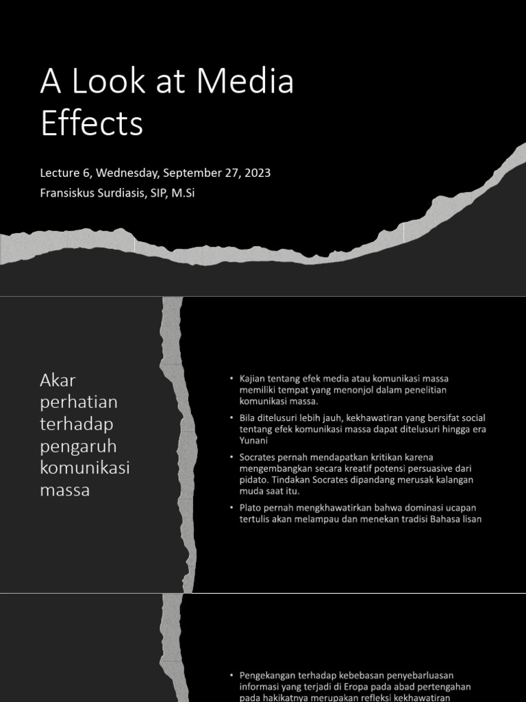 Lecture 6 - A Look at Media Effects | PDF